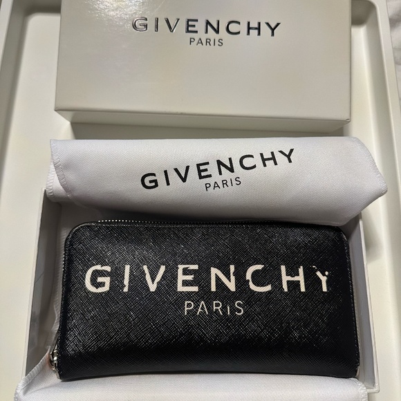 Givenchy | Bags | Givenchy Black Iconic Zip Wallet | Poshmark